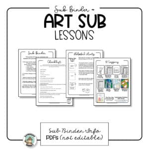 Sub Binder - Art Sub Plans • Expressive Monkey
